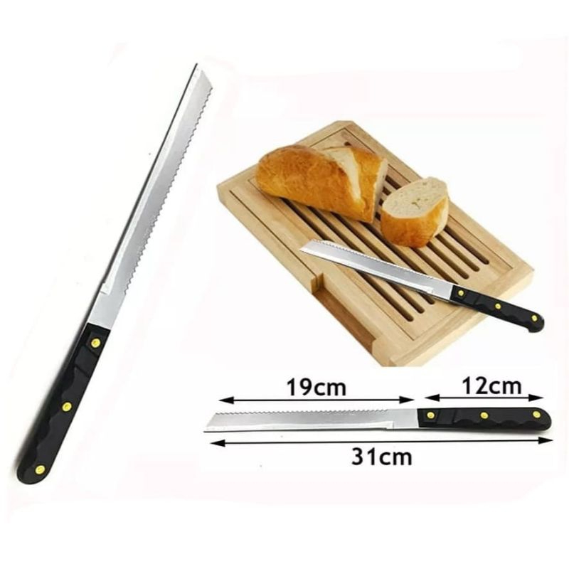 Jual Pisau Roti Panjang 2 Sisi / Pisau Potong Roti Stainless Steel ...