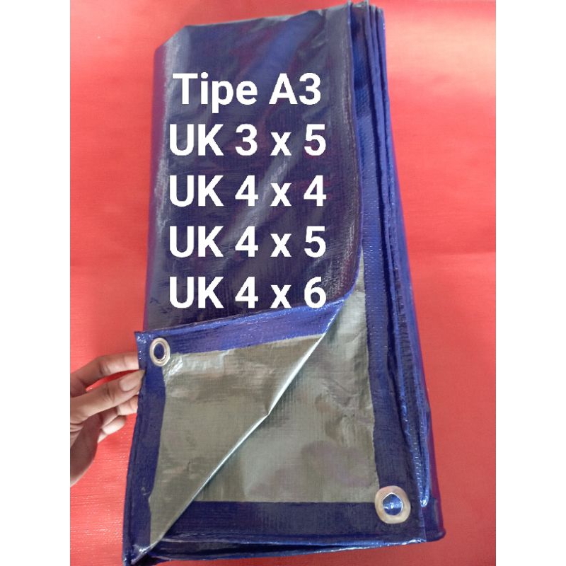 Jual Terpal Plastik Tipe A3 Original Ukuran 4x6,4x5,4x4,5x3 biru/silver ...