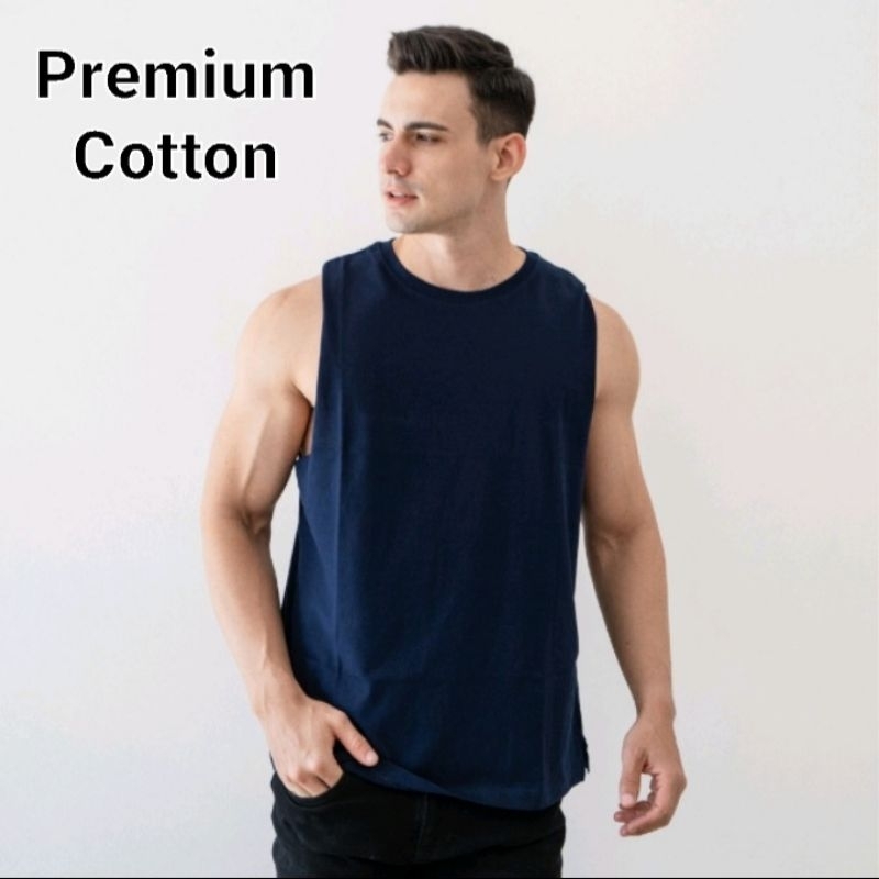 Jual Singlet Pria Muscle Cut Polos Muscle Tee / Baju Singlet Pria Polos ...