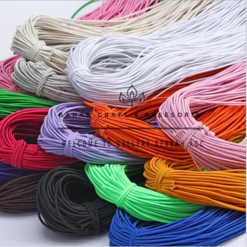 Jual Tali Karet Elastis Bulat 1Mm Bahan Untuk Membuat Gelang Dan Kalung ...