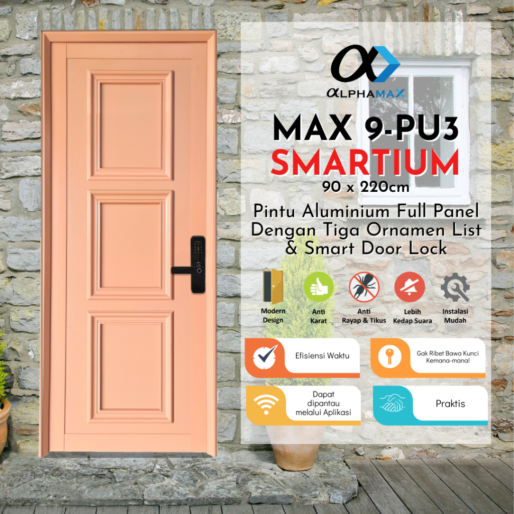 Jual ALPHAMAX Max 9-PU3 SMARTIUM Pintu Rumah Pintu Depan Pintu Utama ...