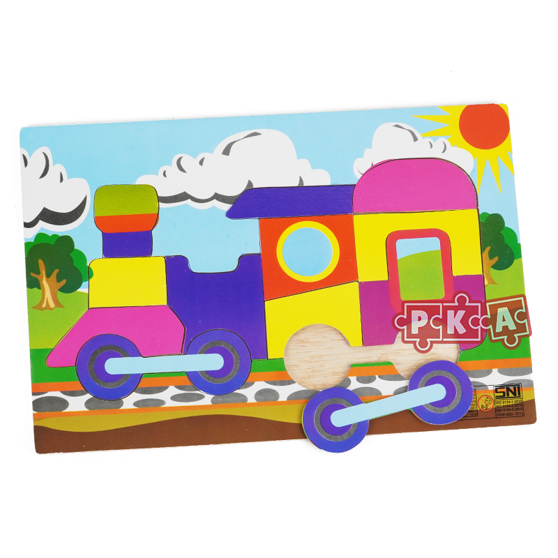 Jual Mainan Kayu Edukasi Puzzle Anak Gambar Kereta Api Alat Bantu ...