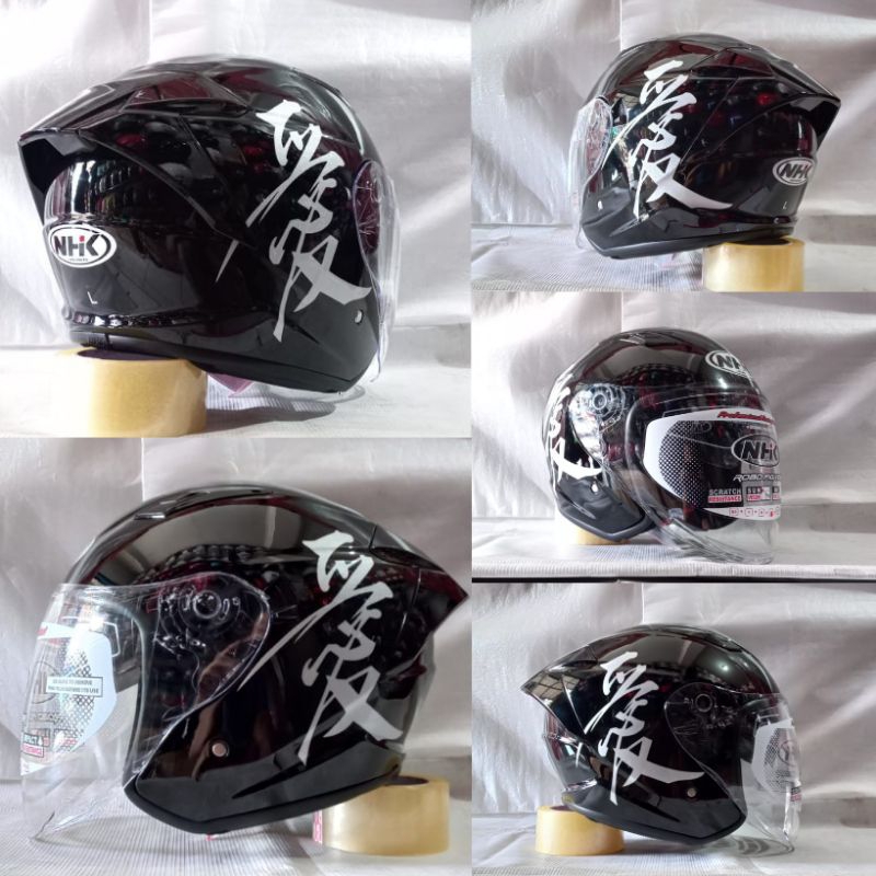 Jual HELM HLAF FACE NHK R1 MAX KANJI #1 BLACK GOLSSY ORIGINAL HELM ...