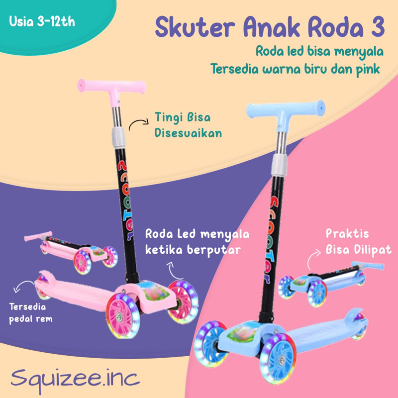Jual Mainan Otopet Scooter Anak Otoped Kumbang Skuter Anak Roda 3 Bisa ...