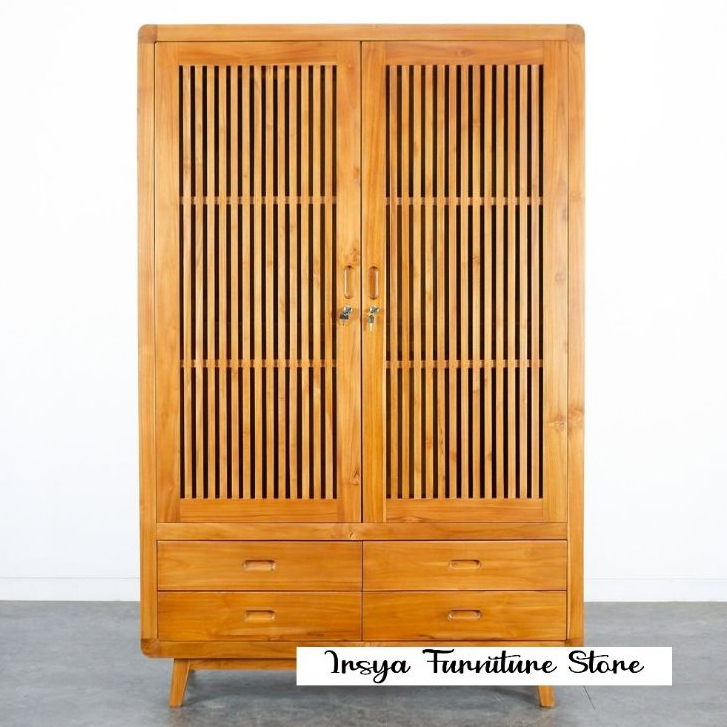 Jual Almari Pakaian Minimalis Modern Kayu Jati - Wardrobe SOLIDWOOD ...