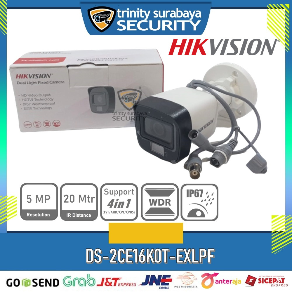 Jual Kamera CCTV Outdoor Hikvision DS-2CE16K0T-EXLPF 5MP | Shopee Indonesia