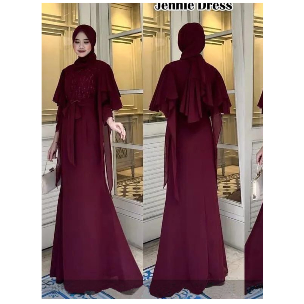 Jual Mariana dress set hijab gamis brukat terbaru gaun pesta muslimah ...