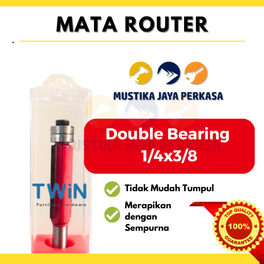 Jual Mata Router HPL Doble Bearing 1/4 x 3/8 (10 mm) | Shopee Indonesia