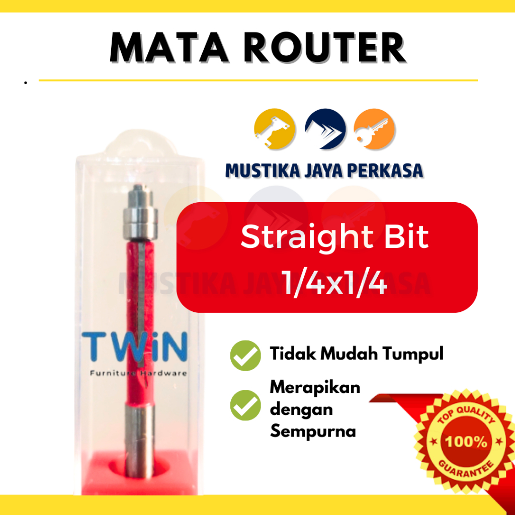 Jual Mata Profil Router Straight Bit 1/4 1/4 (6mm) + Double Bearing ...