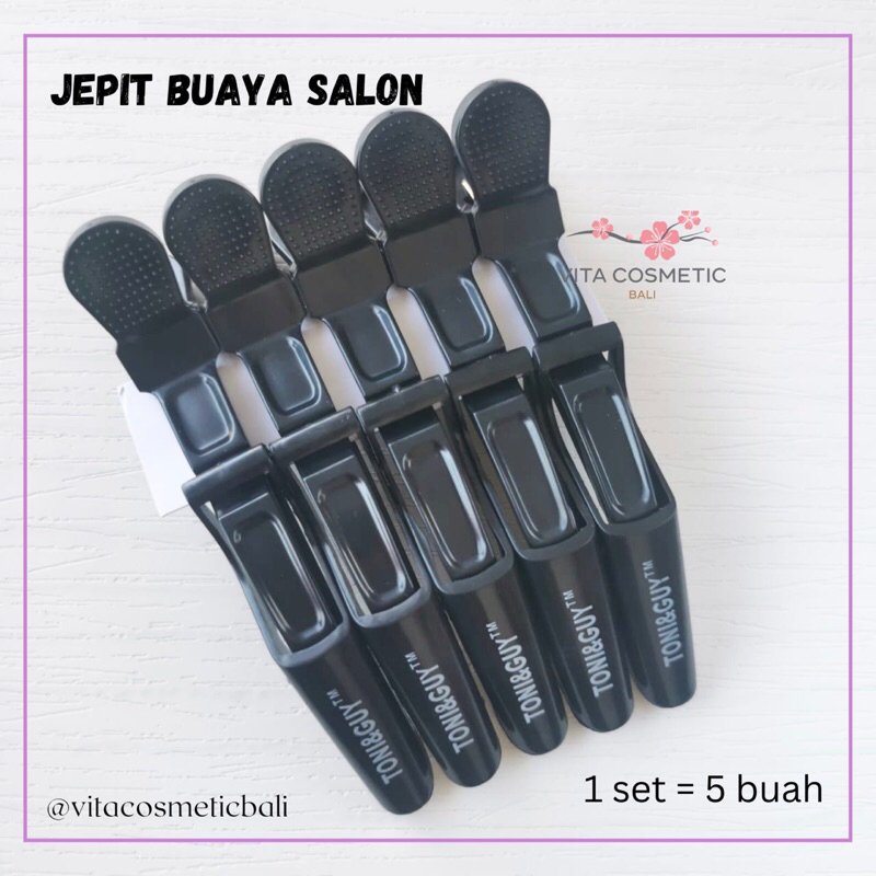 Jual 1 set isi 5 Jepit Buaya Rambut Salon Toni & Guy Buaya Toni&Guy ...