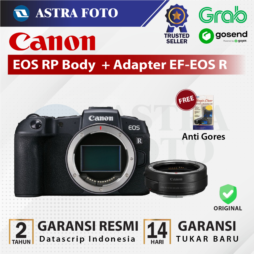 Jual CANON EOS RP BODY ONLY + ADAPTOR EF-EOS R - Kamera Mirrorless - Unit Only | Shopee Indonesia