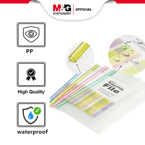 Jual M&G A4 report 0.18mm PP File Folder 8mm colorful Map File A4 ...