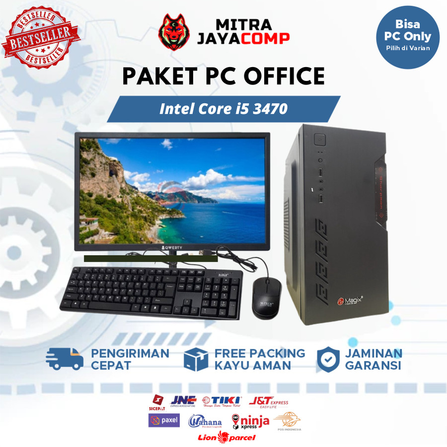 Jual 1 Set PC Rakitan Fullset Office i5 3470 Ram 8GB SSD HDD Monitor 19 Inch Keyboard Mouse ...