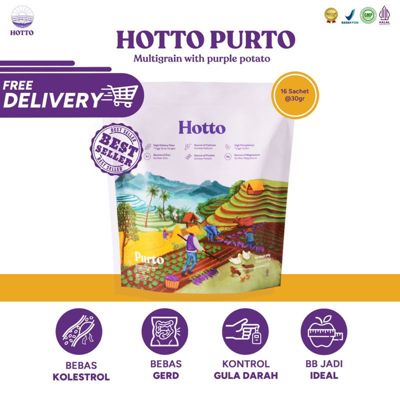 Jual Hotto Purto Superfood Multigrain - 1 Pouch terdiri dari 16 Sachet. | Shopee Indonesia
