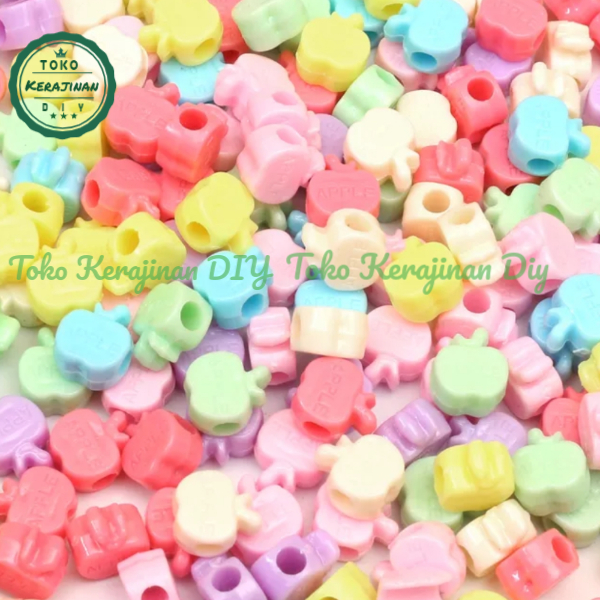 Jual ( 60 Pcs ) Manik Manik Mote Pastel Love Bunga Warna Pastel Mute ...