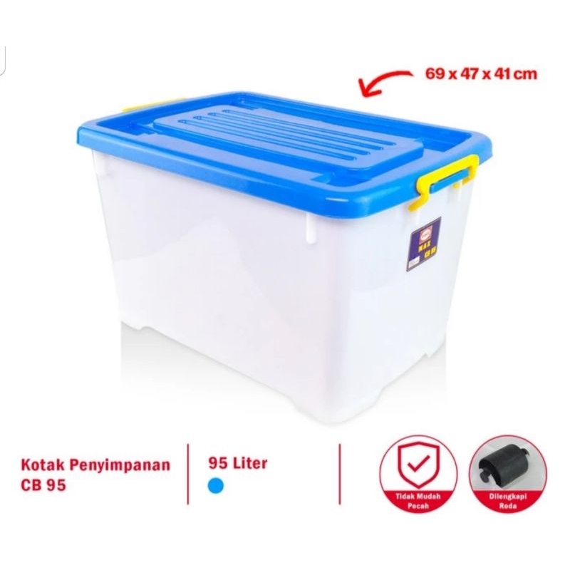Jual SHINPO : CB95 BOX CONTAINER DGN RODA CB 95 MAX 95 LT / BY GOJEK | Shopee Indonesia