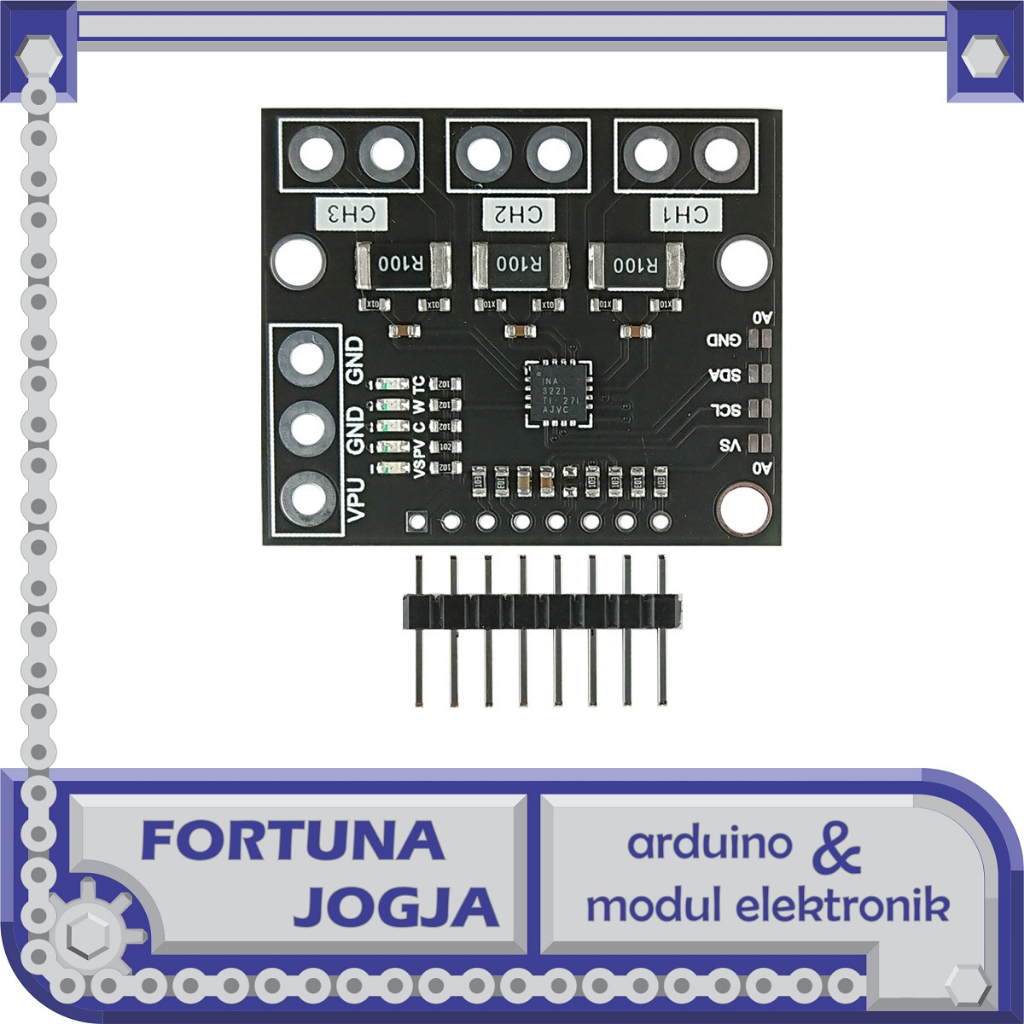 Jual INA3221 3 Channel High Side Current Sensor SMBUS Interface Module ...