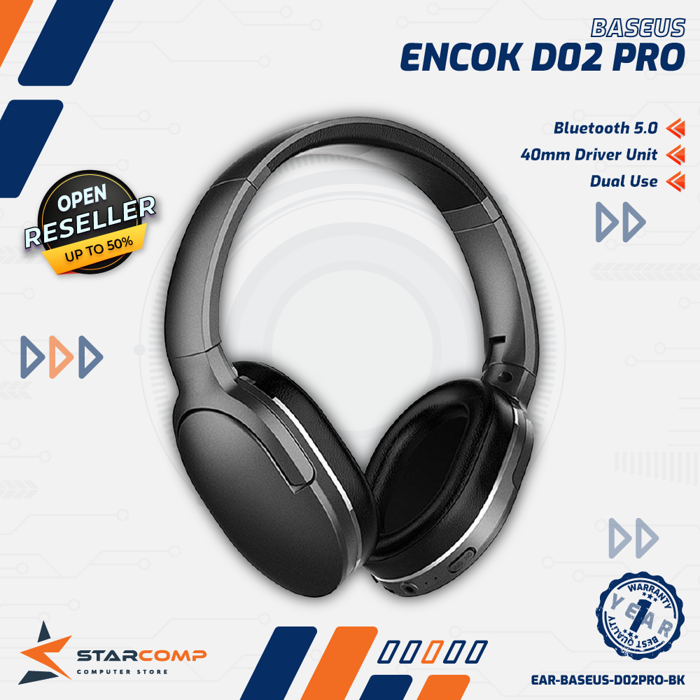 Jual Baseus Encok D02 Pro Headphone Bluetooth Wireless Noise Reduction ...