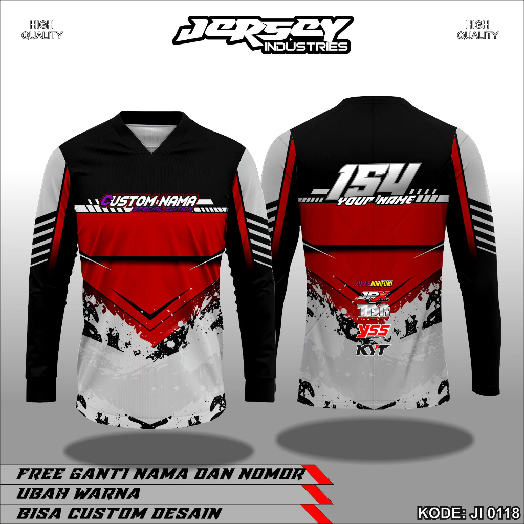 Jual Jersey Racing Balap Lengan Panjang, Jersey Cross Full Printing ...