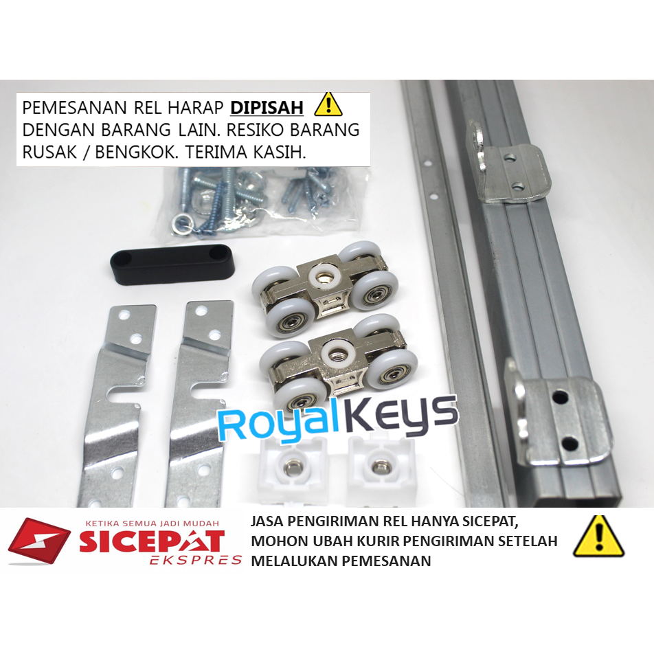 Jual Rel Pintu Geser Sliding Galvanis Roda Komplit Set 160cm 180cm 200cm 210cm 240cm | Shopee ...