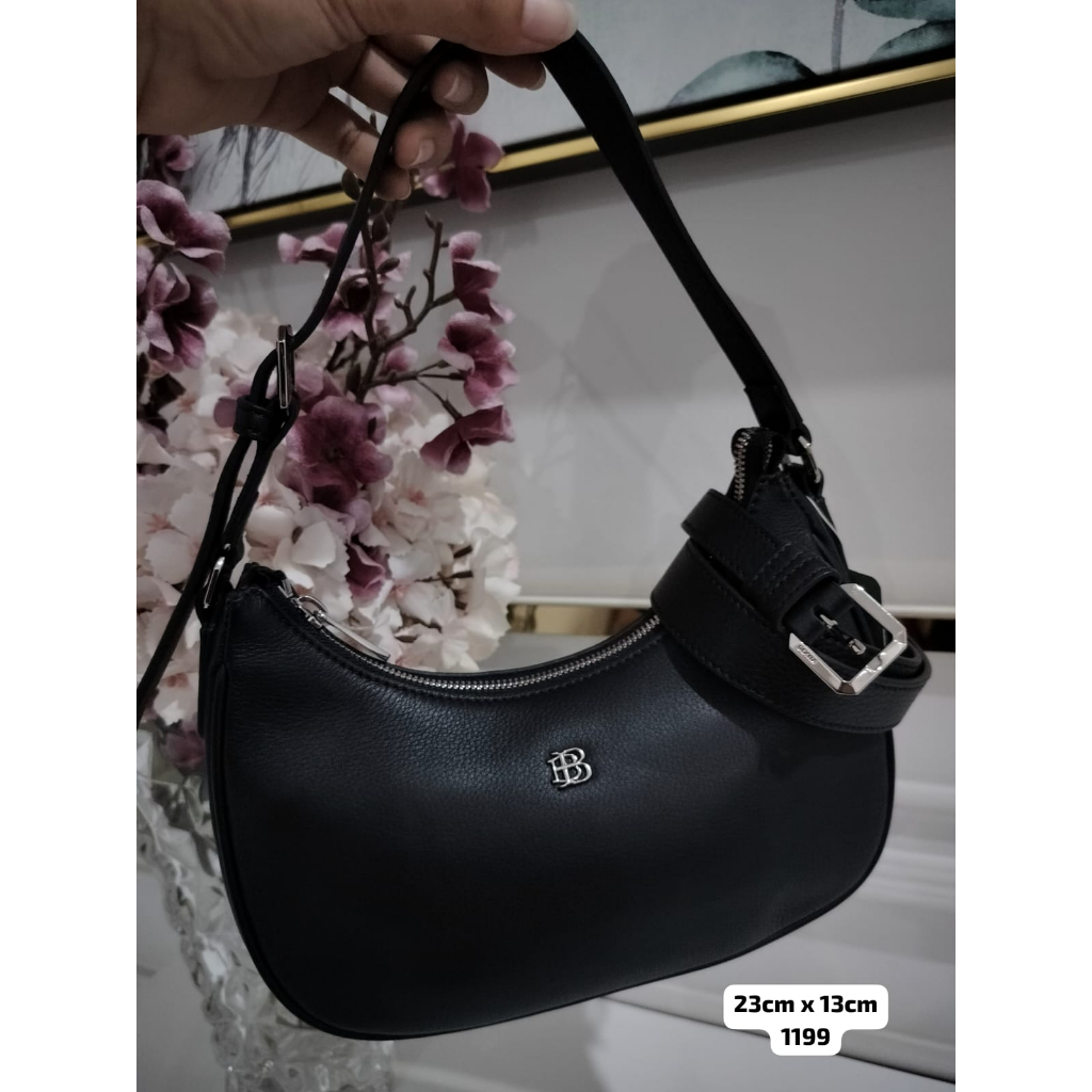Jual tas hobo hitam polos bonia original | Shopee Indonesia
