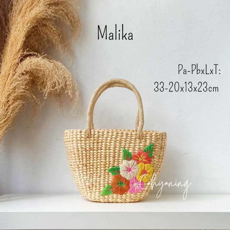 Jual 2. READY MALIKA BAG / Tas Enceng Polos dan Sulam / Tas Anyaman ...