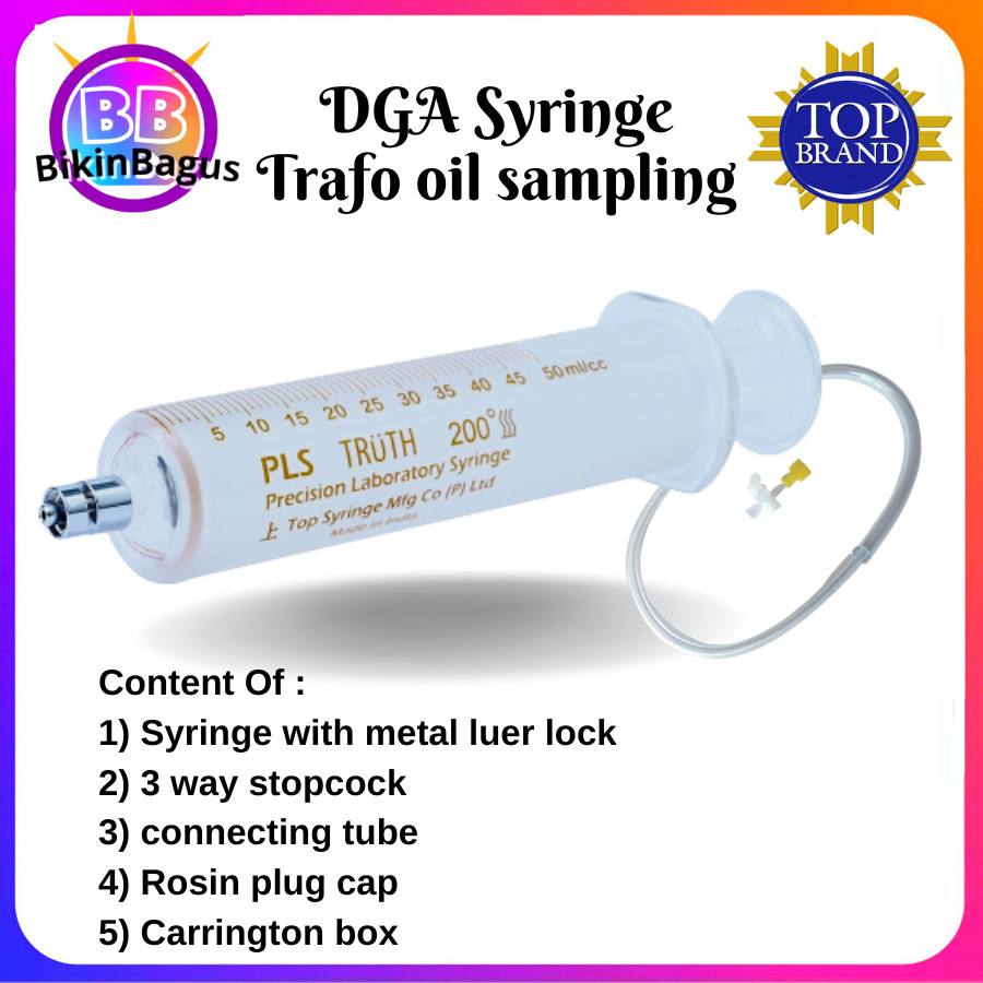 Jual Truth DGA Syringe Suntikan Kaca suntikan Trafo Oil Sampling 100 ml ...