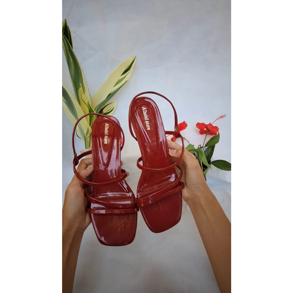 Jual Sendal wanita remaja tali silang sepatu heels wanita hak 3cm ...