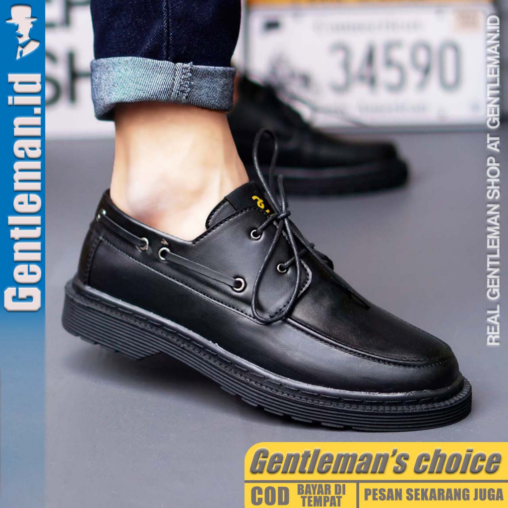 Jual GENTLEMAN Clovis Sepatu Formal Pria Hitam Docmart Kerja Kantor ...
