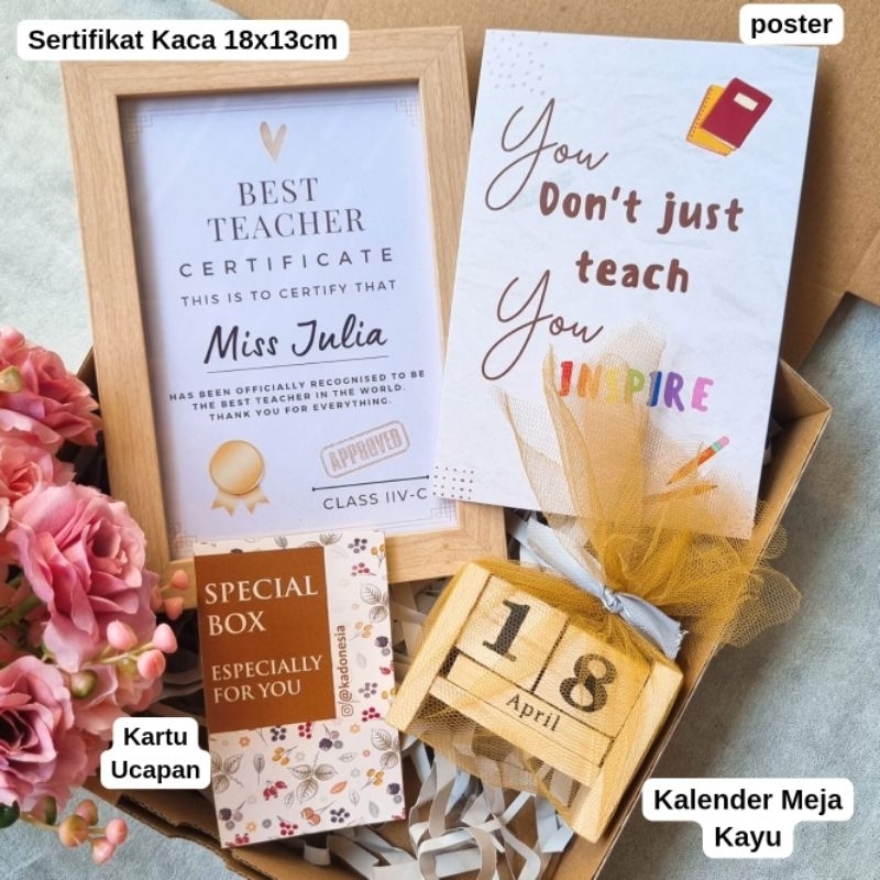 Jual Kado Guru / Hampers Guru / Sertifikat Custom Teacher Gift | Shopee ...