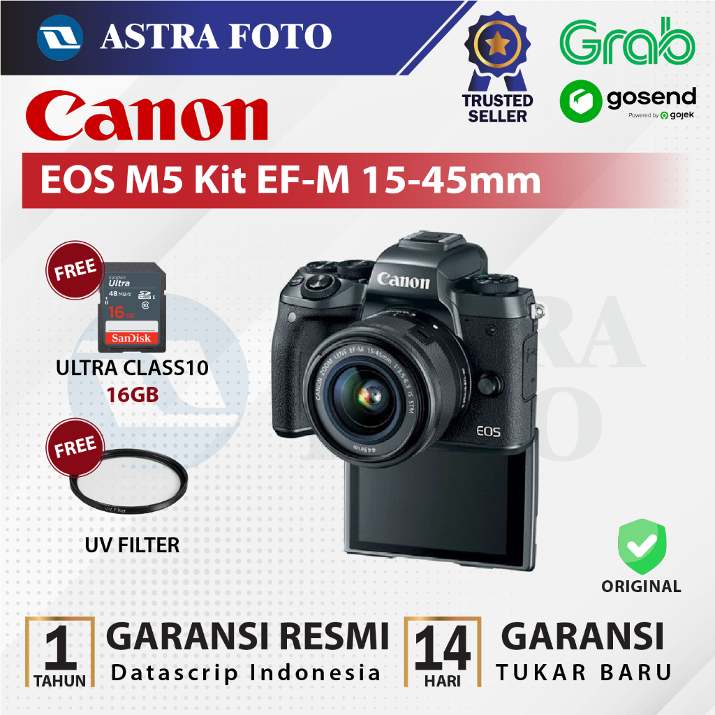Jual Canon EOS M5 Kit EF-M 15-45mm Garansi 1 Tahun Free Memory+Filter ...