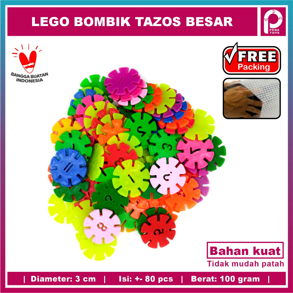 Jual Mainan Edukasi Anak Bombik Tazos Bongkar (Kemasan 100 gram ...
