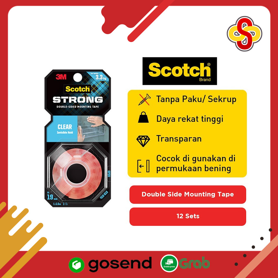 Jual Double Tape / Clear Tape / Magic Tape 3M 410-S19 19MM X 1.5M ...