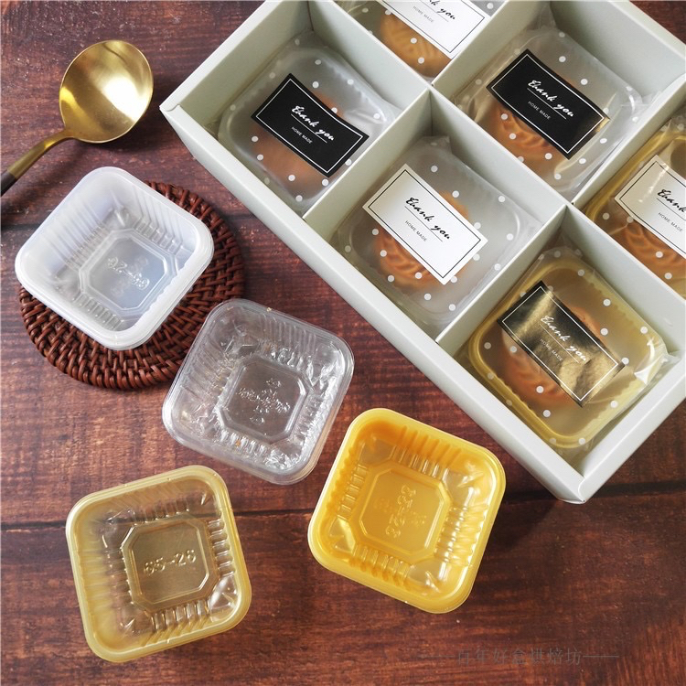 Jual 10 pcs Tray saja Gold dan Bening Transparant Kue Pie Moon Cake kue ...