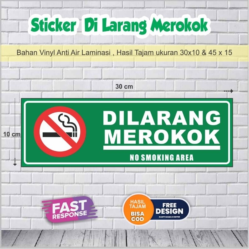 Jual Sticker Di larang Merokok vinyl Anti Air | Shopee Indonesia