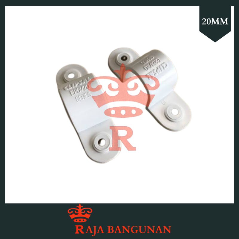 Jual KLEM PIPA CONDUIT 20MM PUTIH / CLAMP PIPA LISTRIK 20 MM | Shopee ...