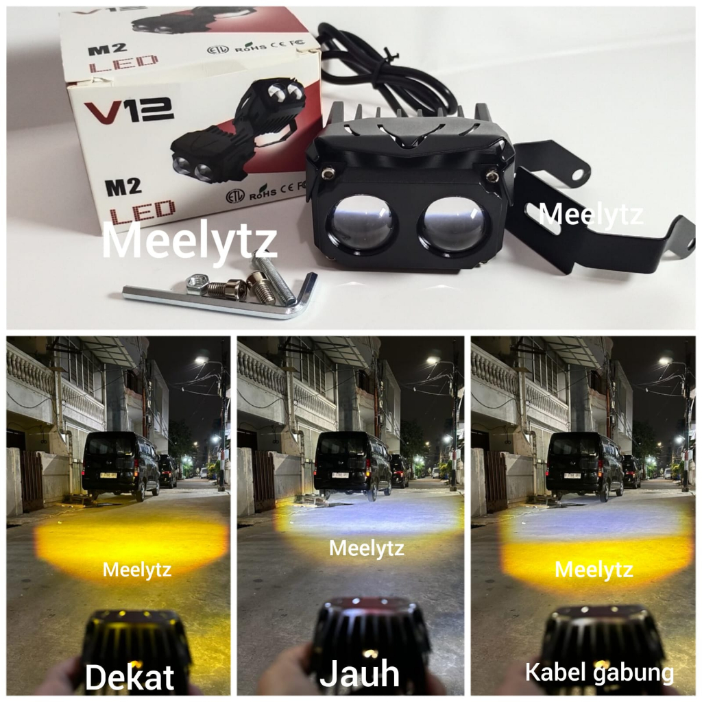 Jual Lampu tembak Laser LED 2 mata Kuning Putih 2 warna | Shopee Indonesia