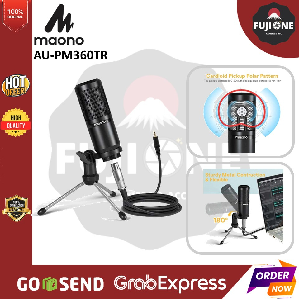 Jual MAONO AU-PM360TR Condenser XLR plus stand kit Recording mic | Shopee Indonesia