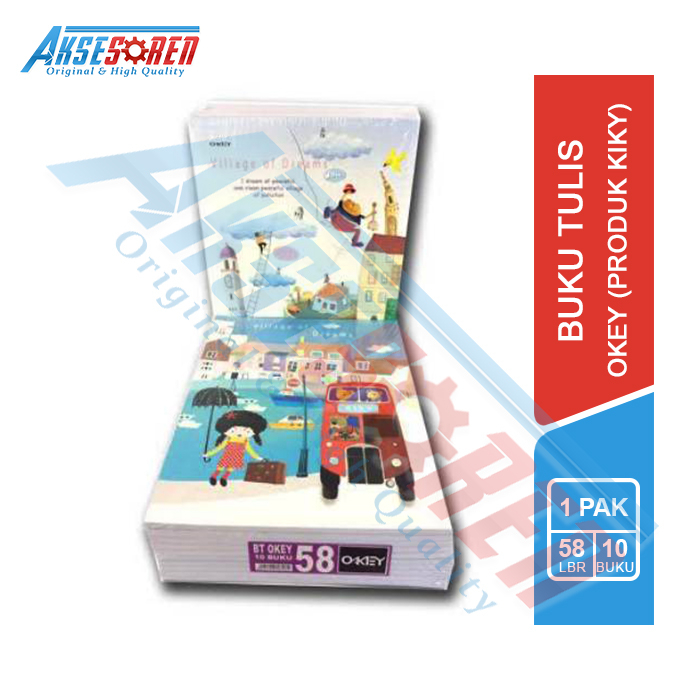 Jual Buku Tulis Sekolah Okey [58 Lembar/10 Buku/1 Pack] / Produk Kiky 1 ...