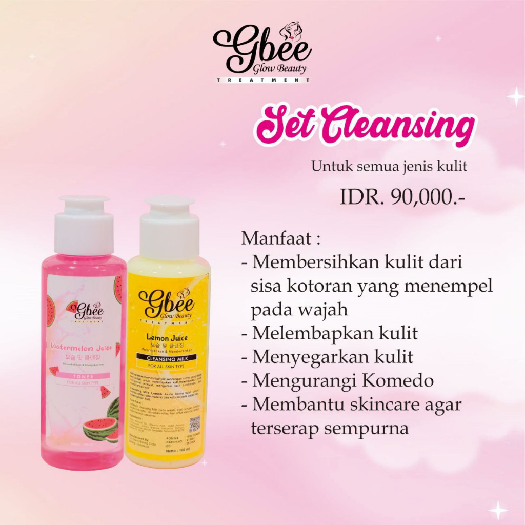 Jual GBEE GLOW BEAUTY || Paket Set Cleansing (Toner+Cleansing ...