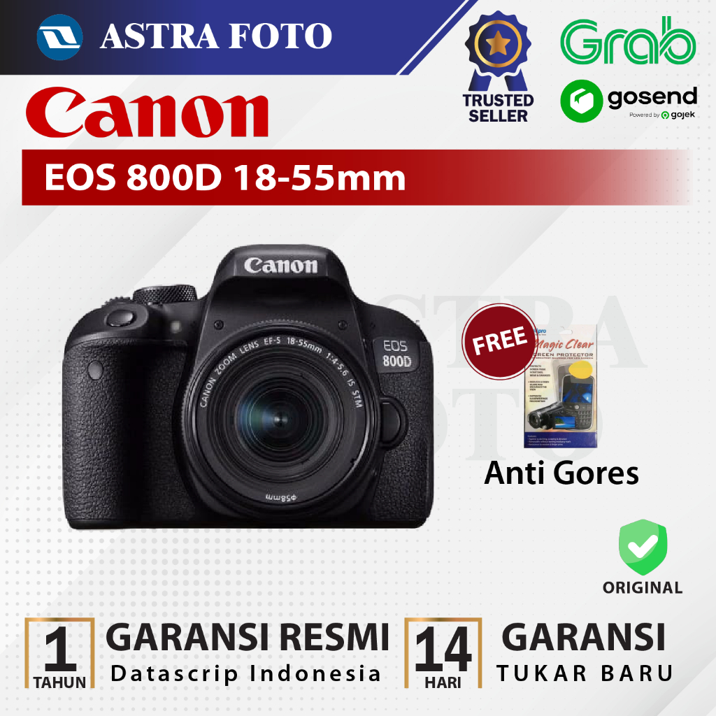 Jual CANON EOS 800D 18-55mm IS STM GARANSI RESMI - KAMERA DSLR | Shopee ...