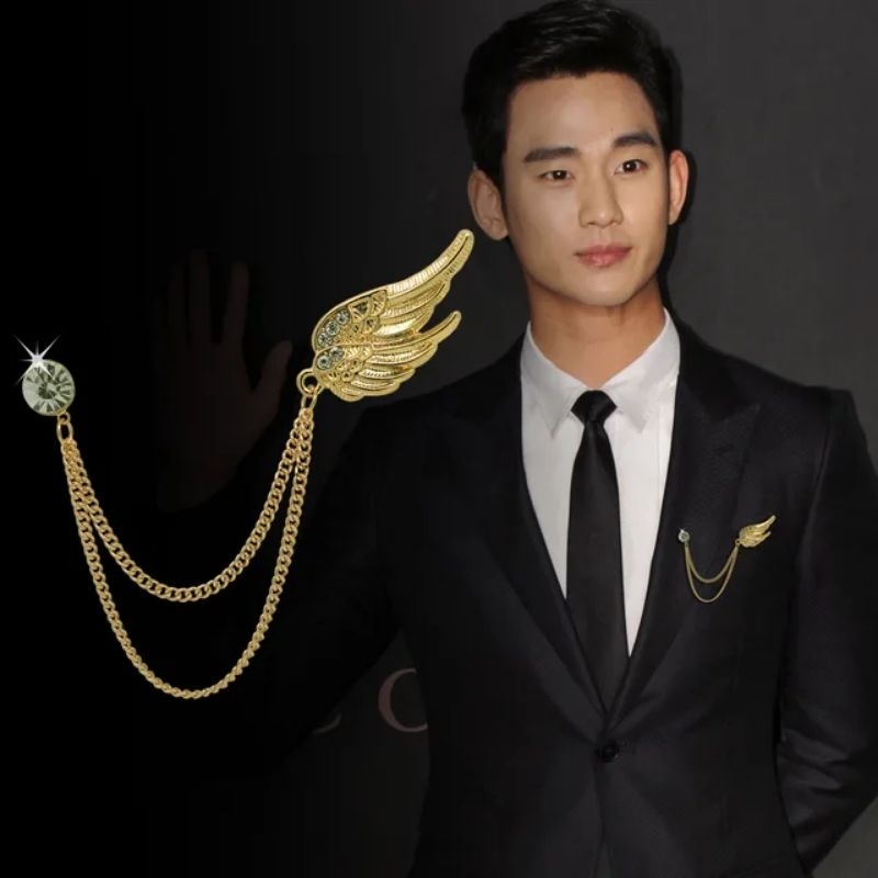 Jual lapel pin bros jas wing chain - aksesoris pin lencana jas blazer ...