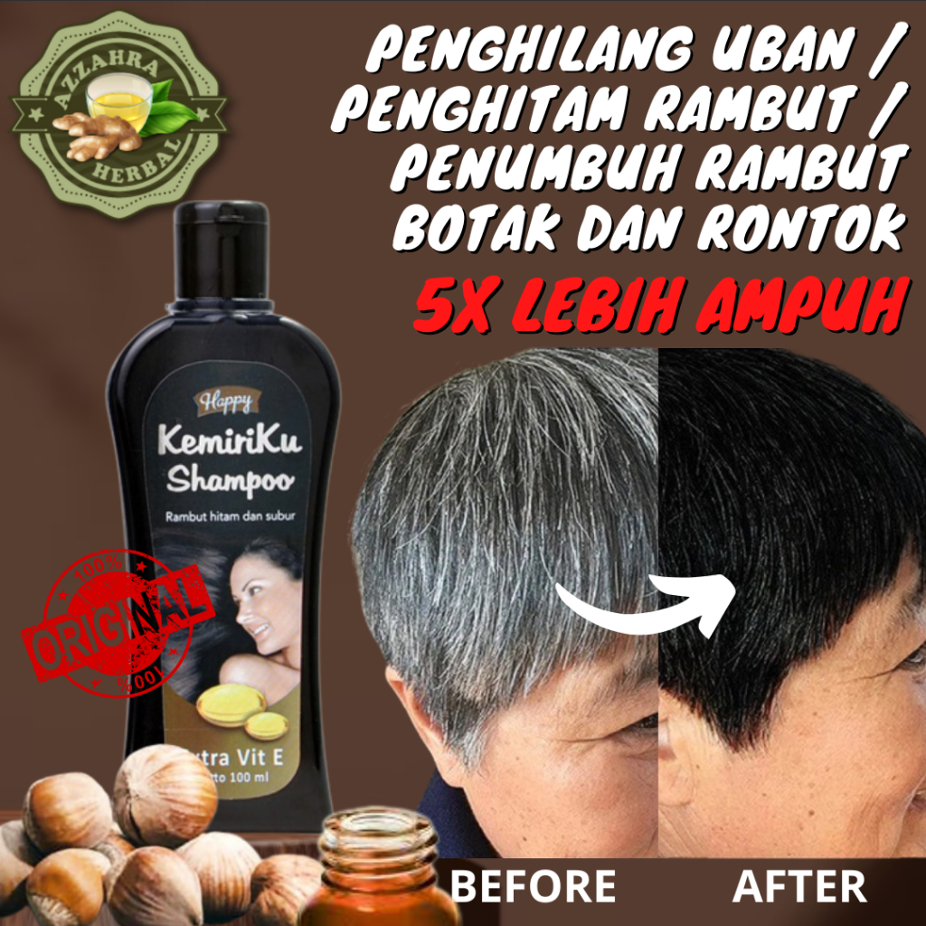 Jual Shampoo 100ml Murni Kemiri Asli / Penghilang Uban Permanen ...