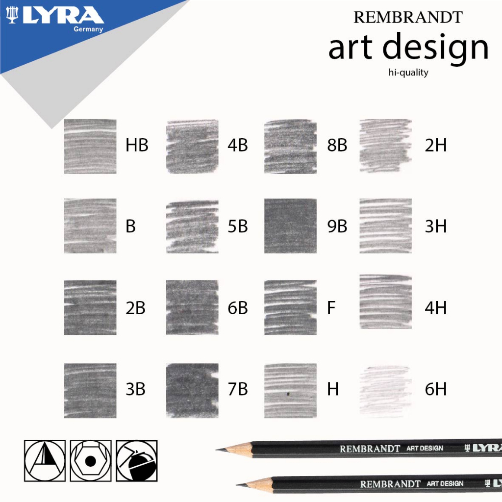 Jual Lyra Pensil Graphite / Pensil Gambar Premium Rembrandt Art Design Seri B (HB-9B) - Tidak ...