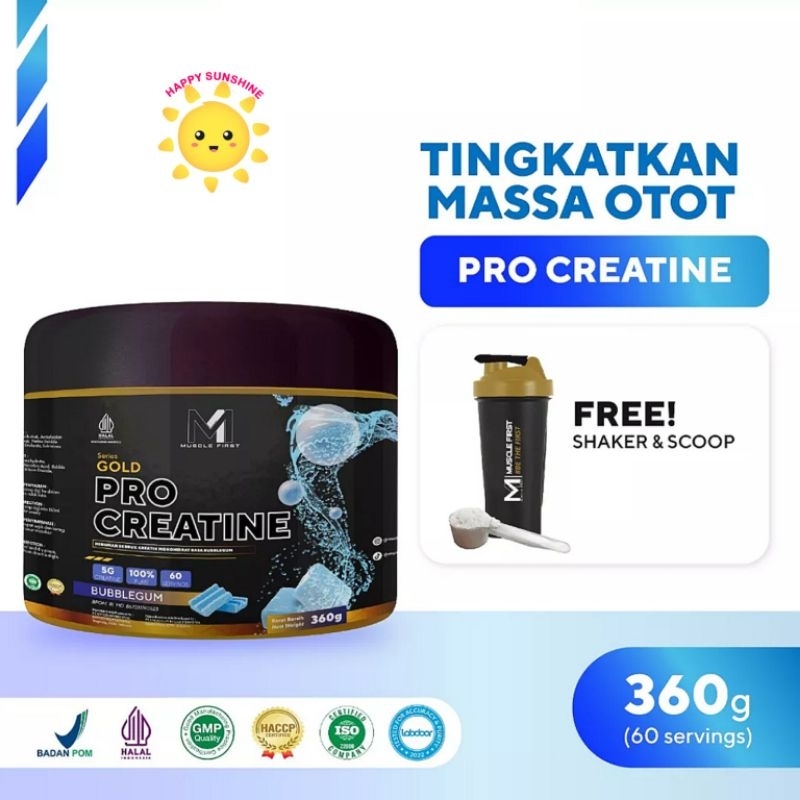 Jual Muscle First Gold Pro Creatine NEW 360gr -M1 Bubble Gum FREE ...