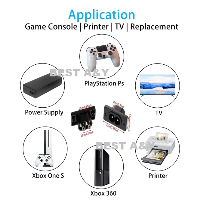 Jual Socket Soket AC Body Angka 8 Switch 2 lubang Kabel Power PLN 220V Colokan Listrik | Shopee ...