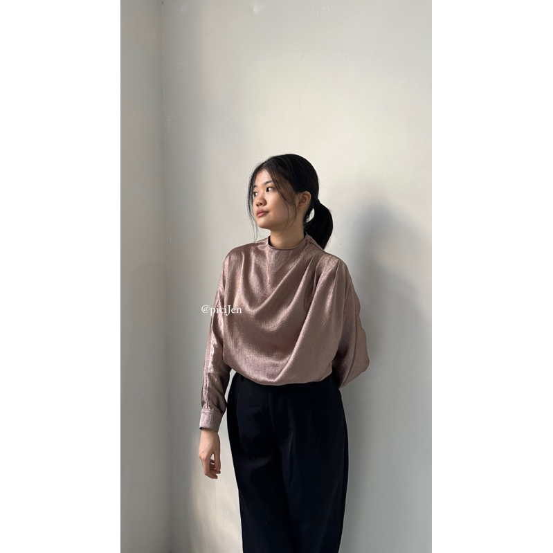 Jual MIJOO SILK BLOUSE KOREAN BLOUSE SILK SATIN BAJU MISS NOVIA MIS ...