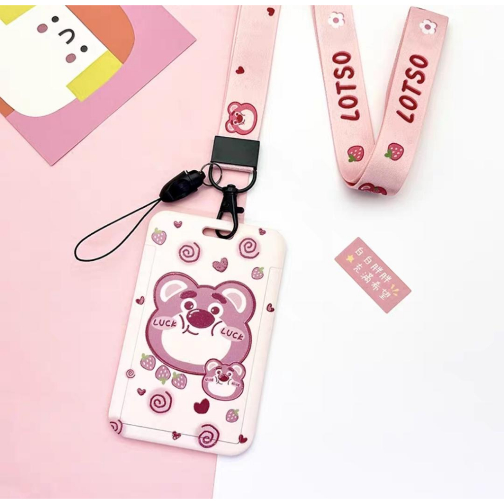 Jual ID Card Holder Name Tag Karakter Lotso /Kalung Holder Kartu Lucu ...
