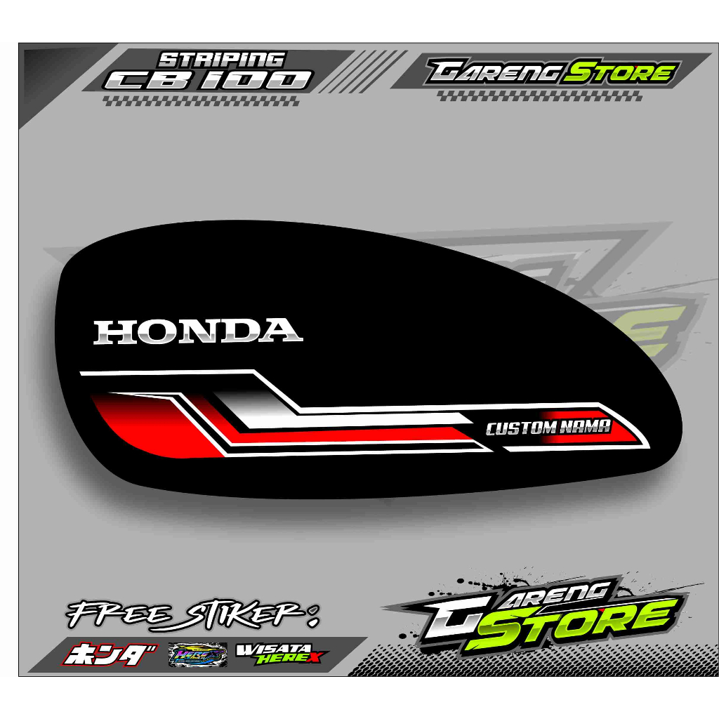 Jual STRIPING VARIASI HOLOGRAM HONDA CB100 STICKER CUSTOM NAMA | Shopee ...