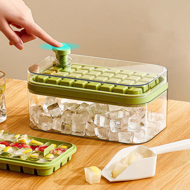 Jual Cetakan Es Batu Kotak Ice Cube Container Free Sekop Es Ice Tray ...